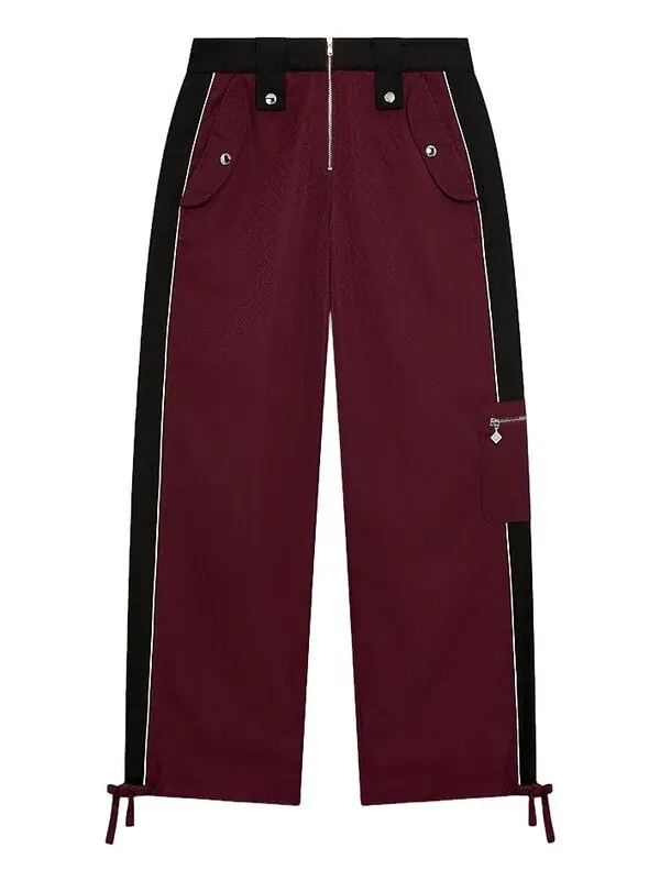 Casablanca Nylon Monogram Raver Trousers - Burgundy/black/white