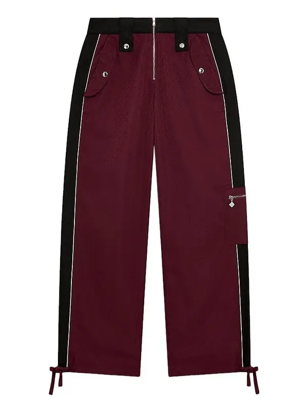 Casablanca Nylon Monogram Raver Trousers - Burgundy/black/white