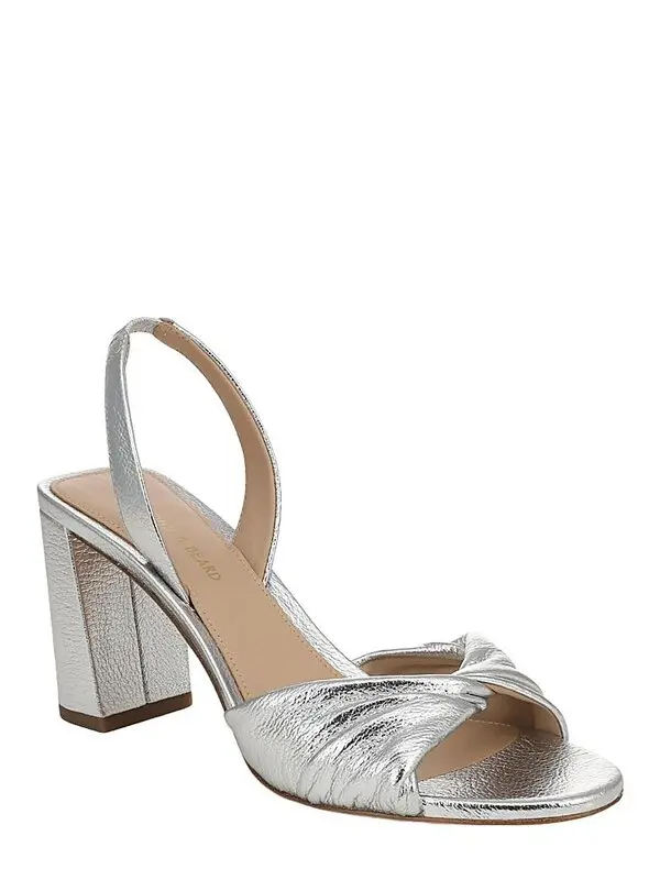 Veronica Beard Tullia Block Heel Sandals - Silver