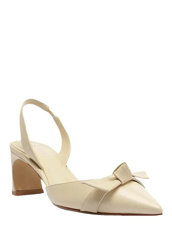 ALEXANDRE BIRMAN Clarita Pointed Slingback Pumps - Eggshell