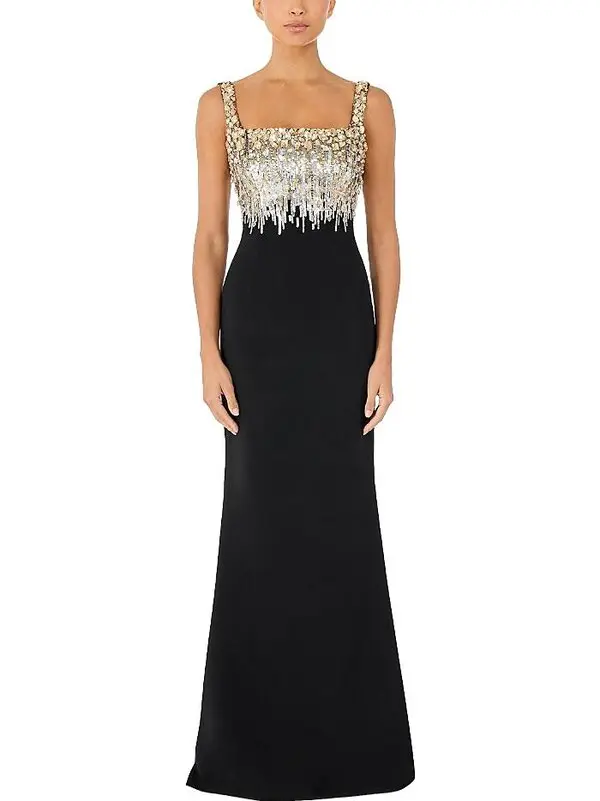 Jenny Packham Embellished Sleeveless Gown - Liquorice