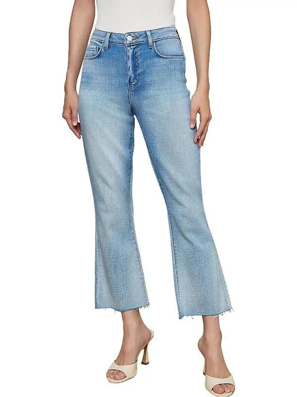 L'Agence Kendra High-rise Crop Flare Jeans - Dry Ice