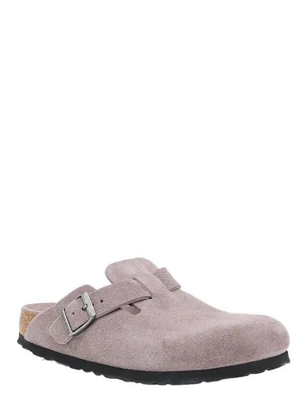 BIRKENSTOCK Boston Suede Clogs - Faded Purple