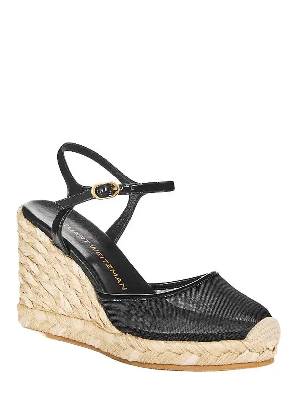 STUART WEITZMAN Bareitall Espadrille Wedges - Black