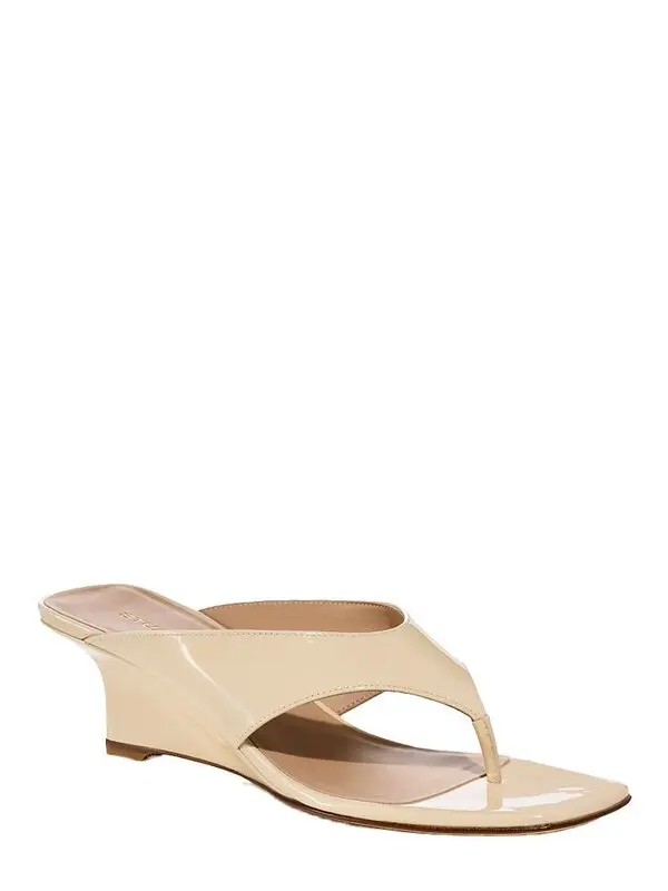 STUART WEITZMAN Vinnie Thong Wedge Sandals - Linen