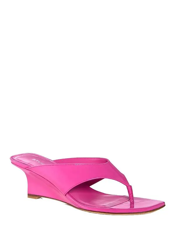 STUART WEITZMAN Vini Thong 50 Wedge Sandals - Sunset Pink