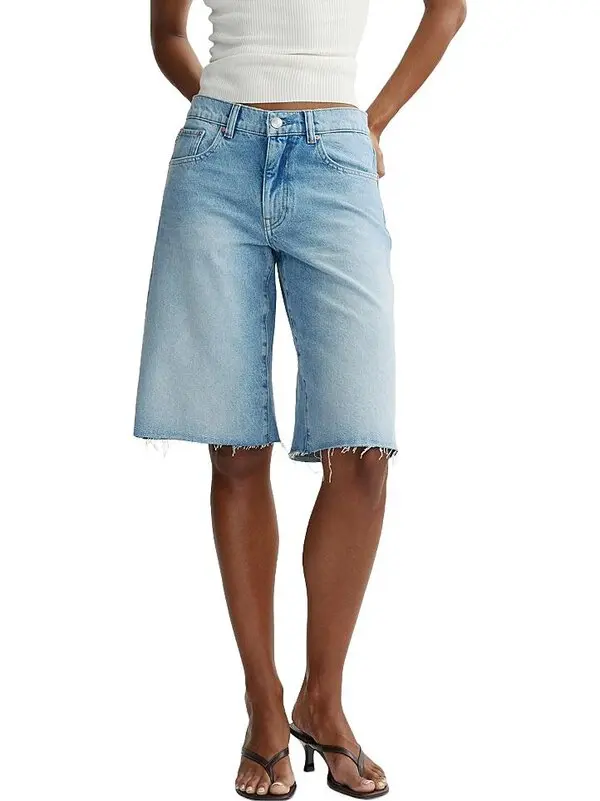 DL1961 Abby Relaxed Denim Bermuda Shorts - Bayside