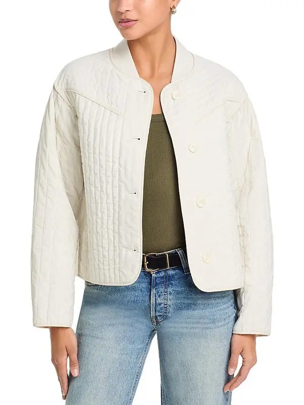Rag & Bone Margot Quilted Jacket - Plaid Tan