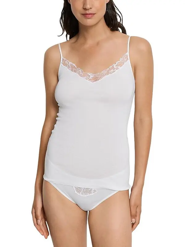 Hanro Belen Lace Trim Camisole - White