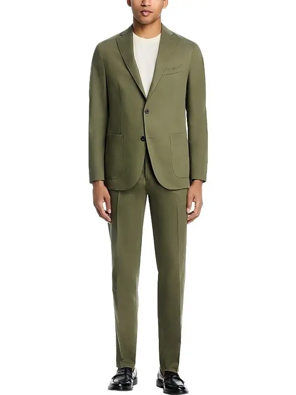 Boglioli Garment Dyed Lyocell & Cotton Slim Fit K Suit - Olive