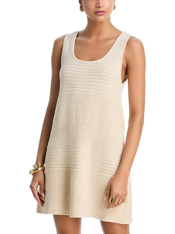 French Connection Mozart Striped Texture Dress - Ecru