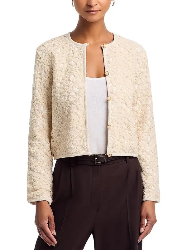 French Connection Geo Textured Jacket - Ecru