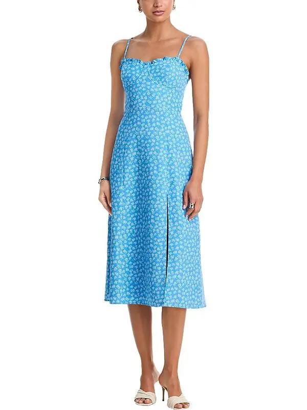 French Connection Stacey Echo Midi Dress - Poolside Blue