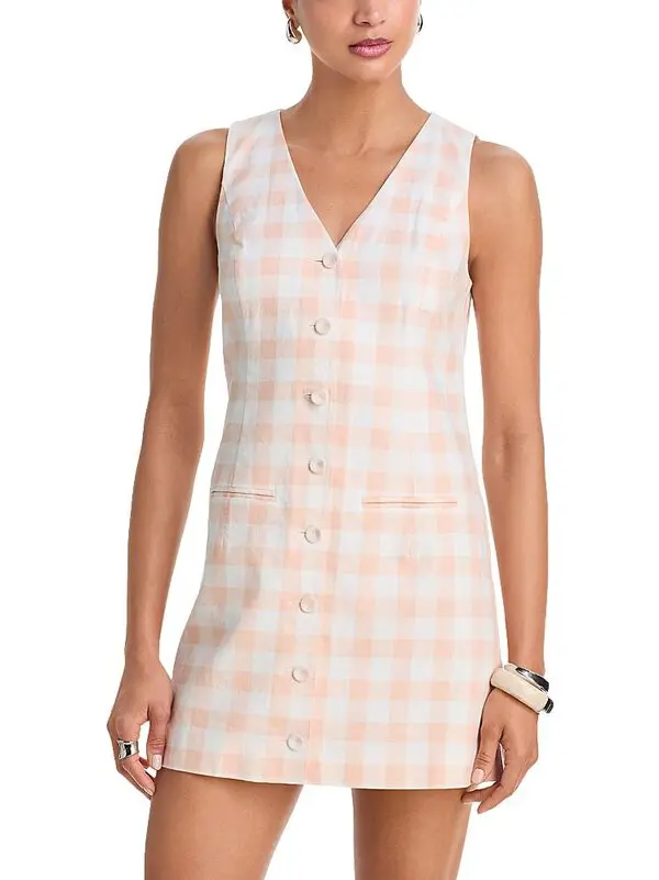 French Connection Aspen Gingham Mini Dress - Seashell Gingham
