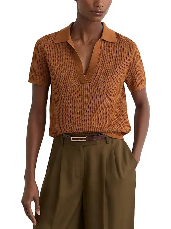 REISS Pippa Polo - Rust Orange