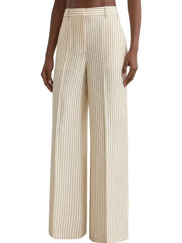 REISS Jayce Trousers - Cream/black