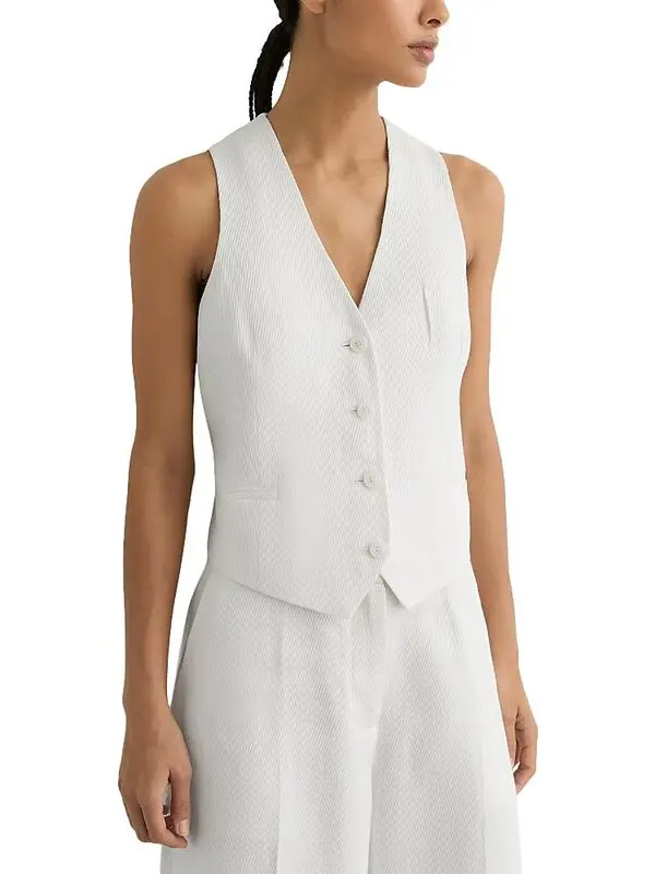 REISS Alyx Waistcoat - White