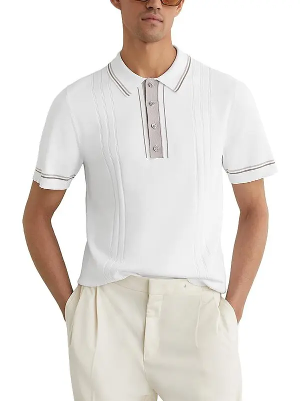 REISS Rothwell Polo Shirt - Off White