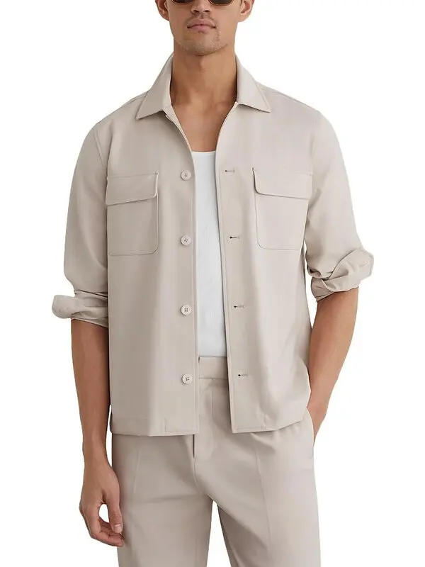 REISS Cleric Overshirt - Stone