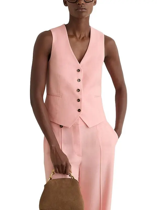 REISS Magda Waistcoat - Pink