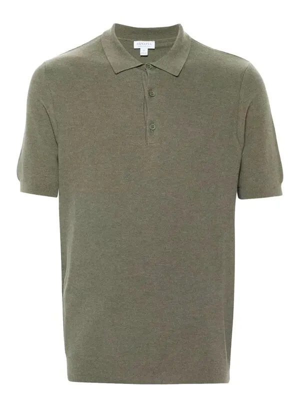 Sunspel Fine-knit Cotton Polo Shirt - Green