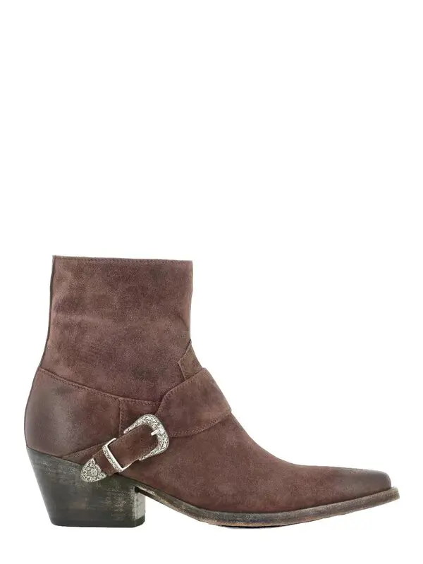 Sartore Buckle Suede Boots - Brown