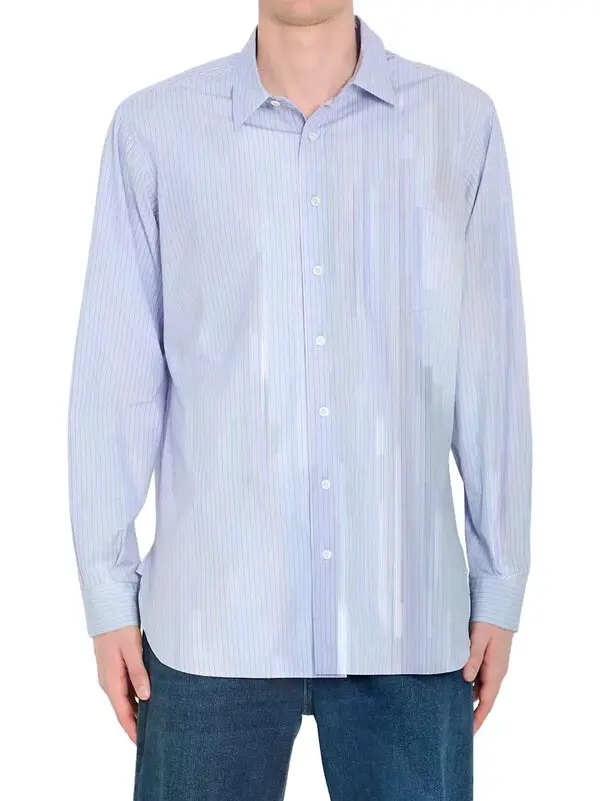 THE ROW Striped Patch-pocket Shirt - Blue