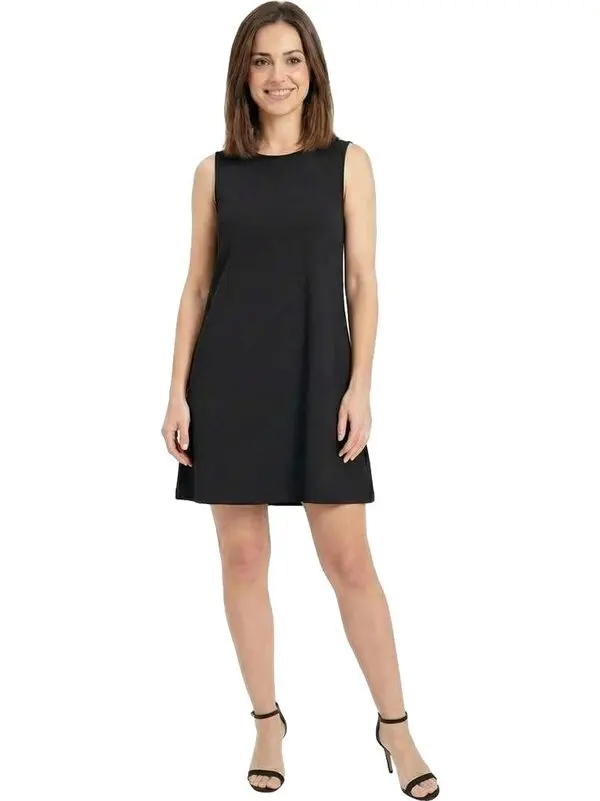 24SEVEN COMFORT APPAREL A-line Mini Shift Dress - Black