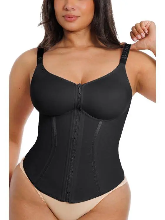 SHAPELLX Tummy Control Corset Top - Black