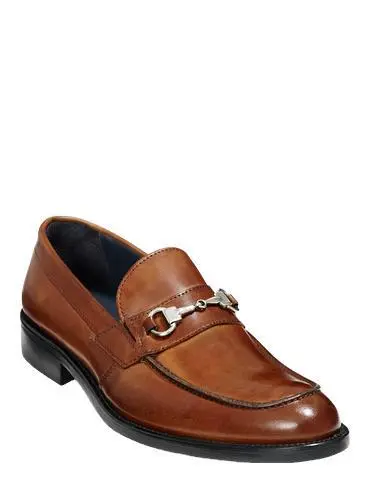 PAUL FREDRICK Leather Archer Bit Loafer - Chestnut
