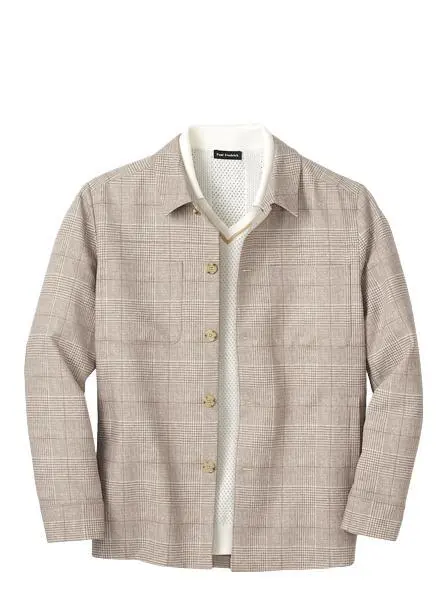 PAUL FREDRICK Plaid Shirt Jacket - Tan
