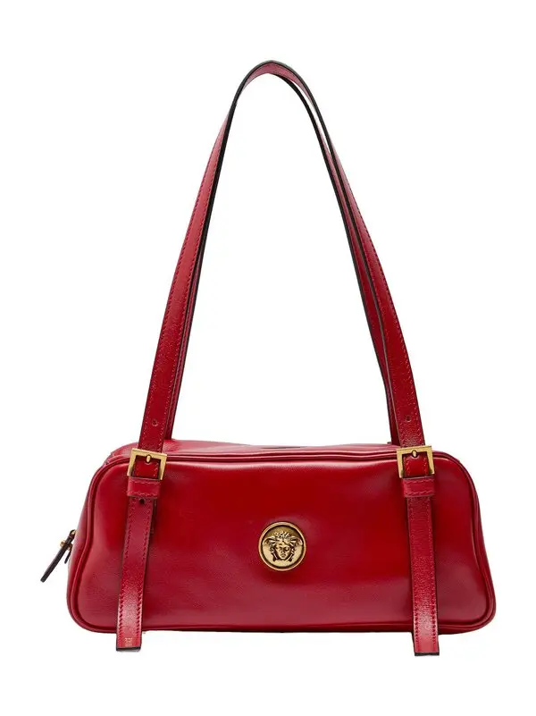 Versace Small Leather Shoulder Bag - Red