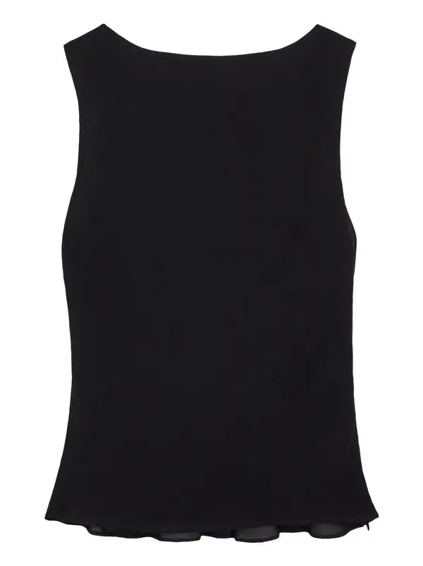 REFORMATION Dorthea Georgette Top - Black