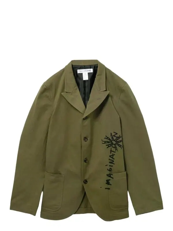 Comme Des Garçons Slogan Blazer - Green