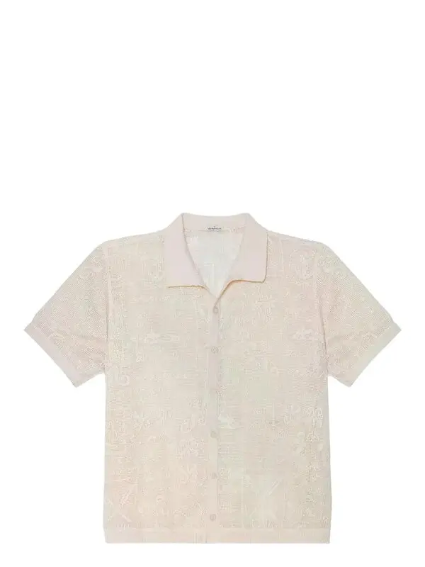 Agua Bendita Jared Embroidered Short-sleeve Shirt - Neutrals
