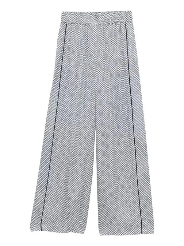 Peserico Patterned Side Stripe Trousers - White