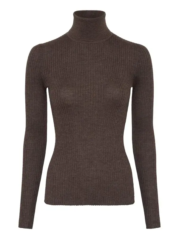 Gabriela Hearst Peppe Turtleneck Top - Brown