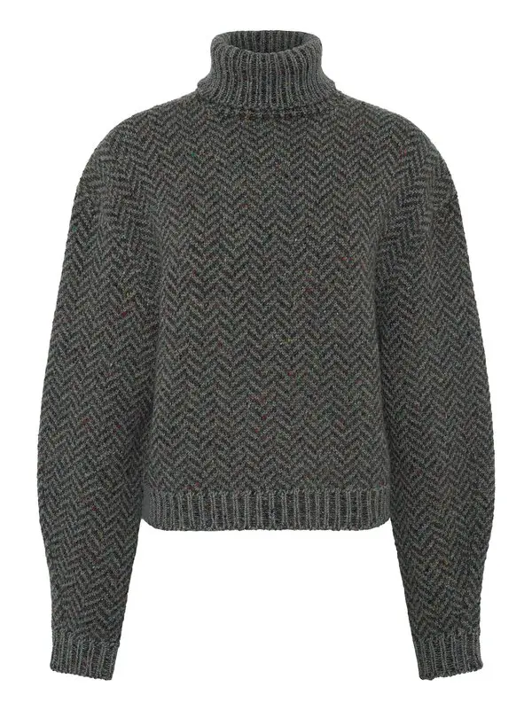 Gabriela Hearst Courtney Cashmere Turtleneck Sweater - Grey