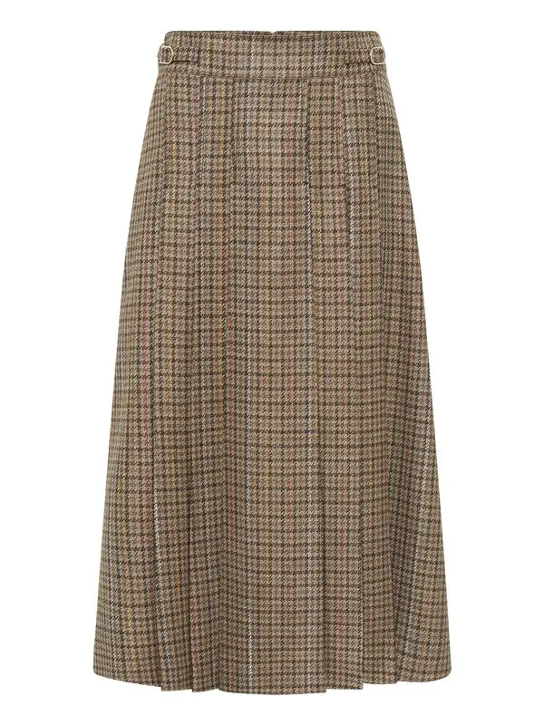 Gabriela Hearst Checked Wool-silk Midi Skirt - Multi