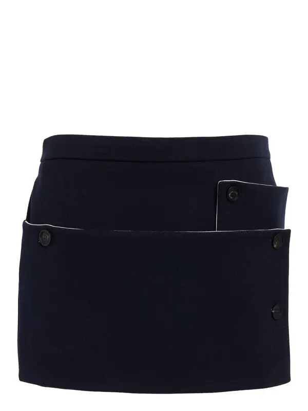 FERRAGAMO Wool Mini Skirt - Navy