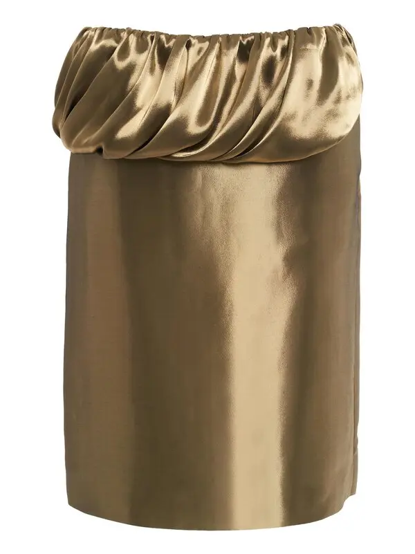 FERRAGAMO Metallic Lamé Asymmetric Knee-length Skirt - Gold