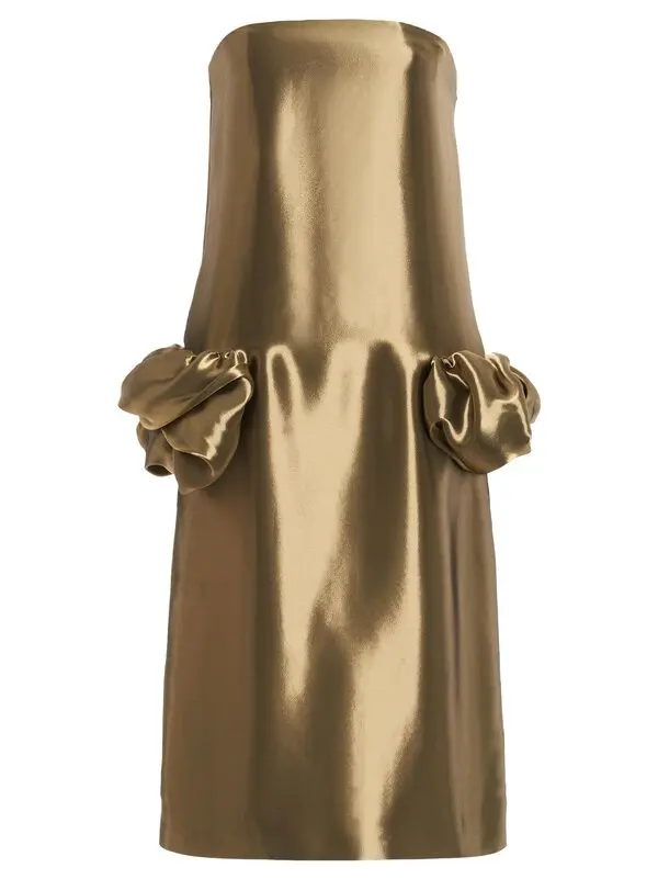 FERRAGAMO Metallic Lamé Midi Dress - Gold