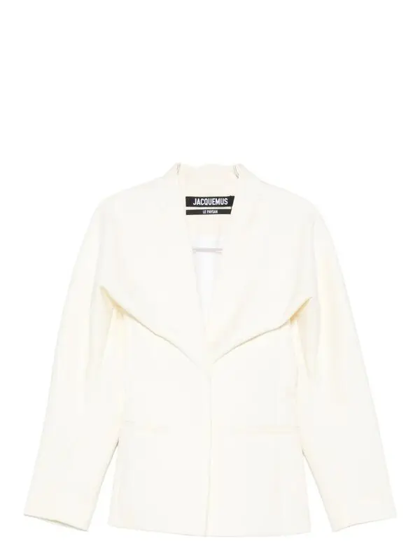 Jacquemus La Veste Chale Wool Blend Jacket - White