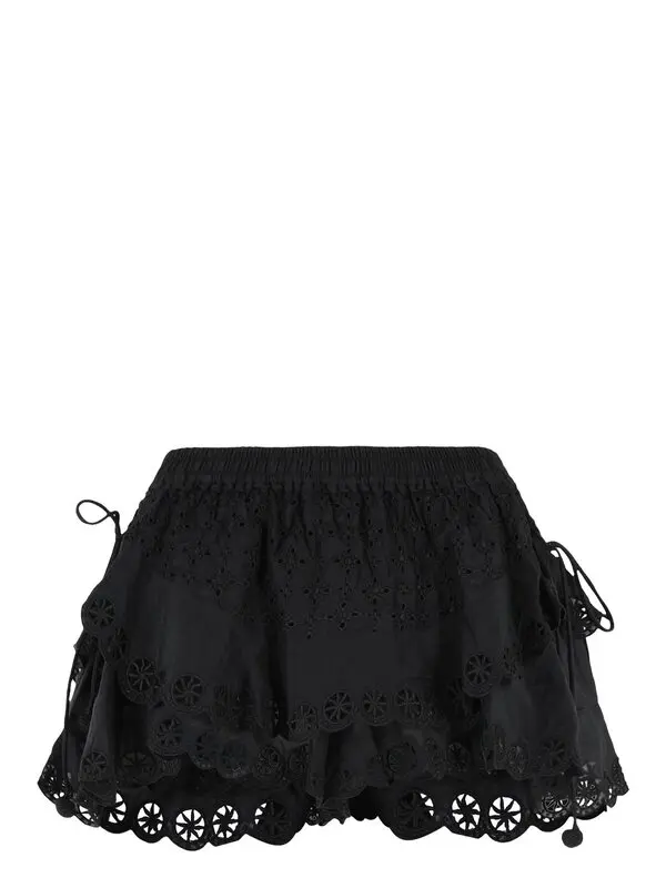 Isabel Marant Neis Cotton And Silk Shorts - Black