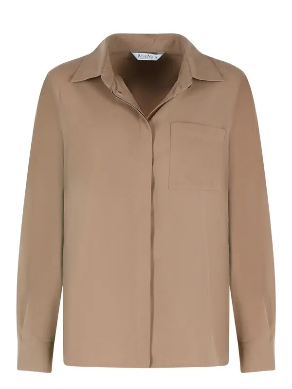 Max Mara Hazelnut Silk Tela Shirt - Beige