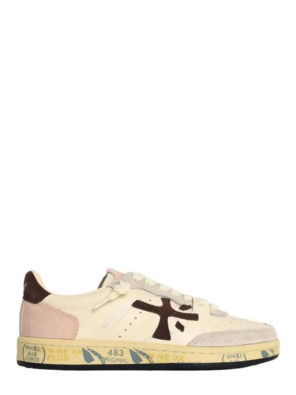 Premiata Basket Clad Leather Sneakers - White