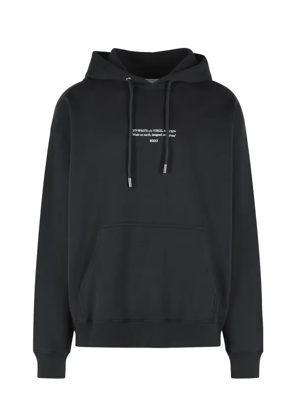 Off-White Cotton Sweatshirt - Black