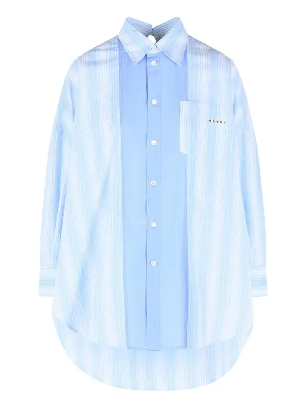 Marni Cotton Poplin Shirt - Light Blue
