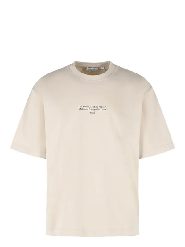 Off-White Statementstone' Cotton T Shirt - Cream