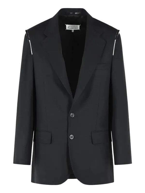 MAISON MARGIELA Virgin Wool Blazer - Black